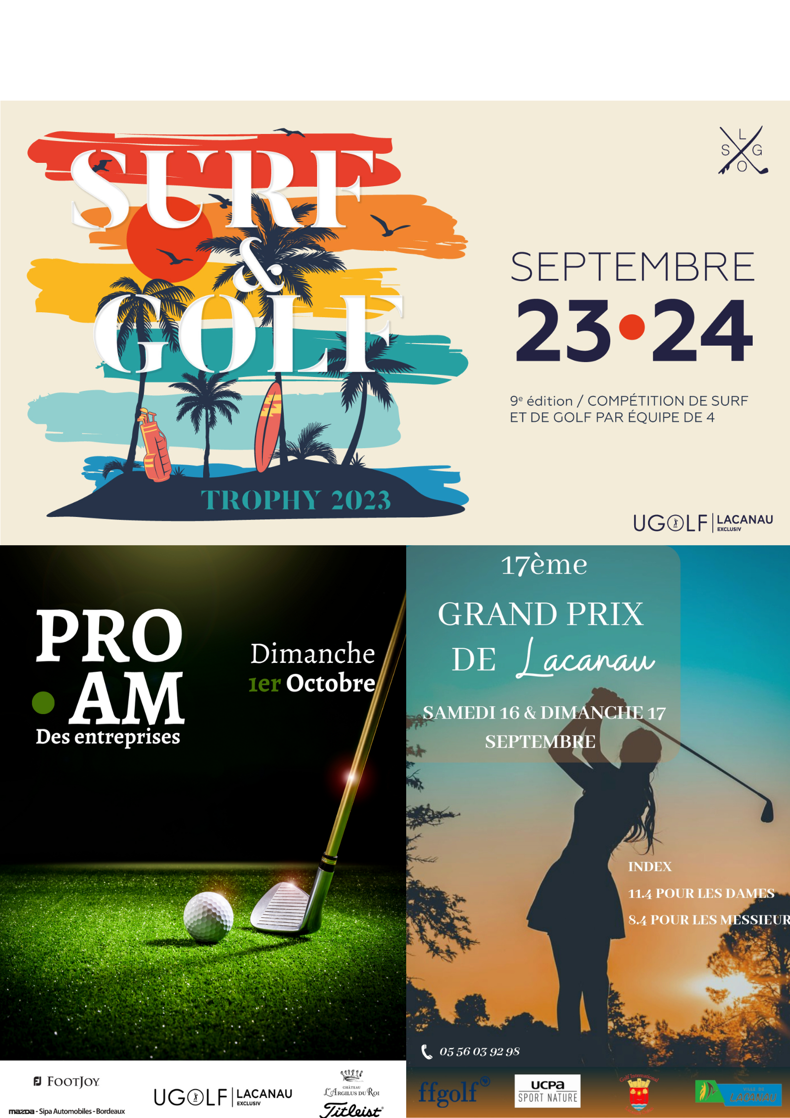 Grand Prix, Surf & Golf, Pro AM des entreprises - Ugolf
